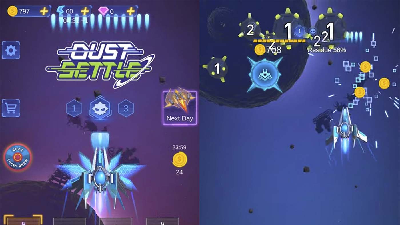 Dust Settle 3D - Galaxy Attack for Android & iOS - MiniReview